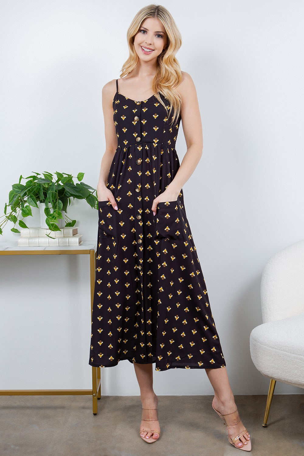 Bee Faux Button Down Dress – Rather Awesome